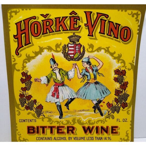 Horke Vino | Other | Horke Vino Bitter Wine Label 93s European Dressed ...